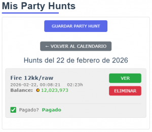 Calculadora Party Hunt | TibiaCentral